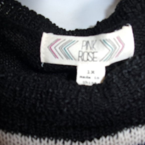 Pink Rose | Sweaters | Pink Rose Sweater Black Neon Coral Nwot | Poshmark